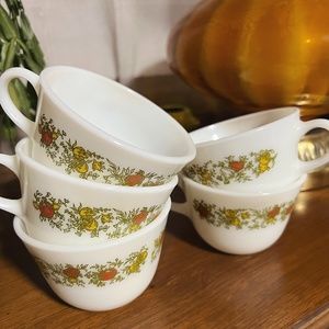 Pyrex | Dining | Vintage Pyrex Spice Of Life Milk Glass Coffee Mugs ...